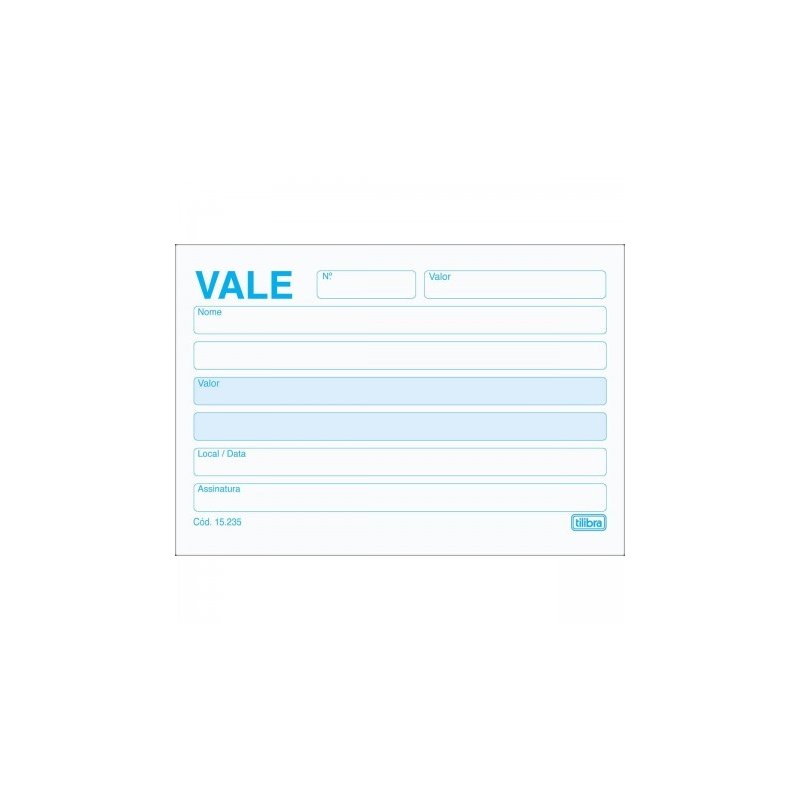 Vale Sem Canhoto 100 Folhas