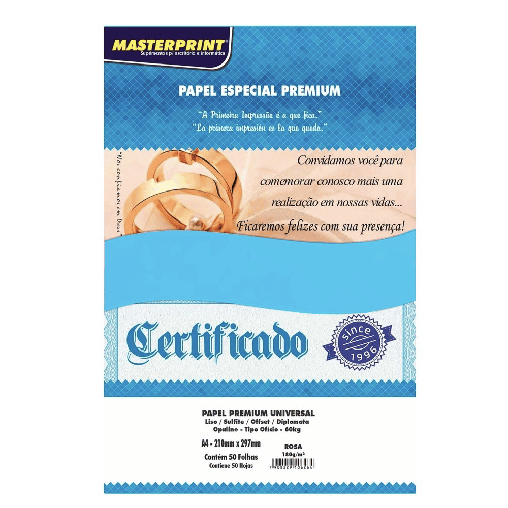 Papel Premium Universal 180g/m² A4 50 Folhas MASTERPRINT - Azul - Frame ...