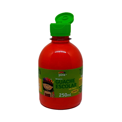 Tinta Guache Escolar Pet 250ml com Aplicador PIRATININGA - Vermelho ...
