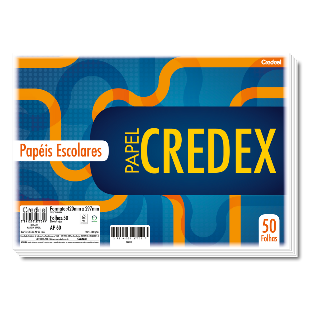 Papel Credex A3 180g Com 50 Folhas CREDEAL - Frame Papelaria