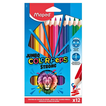 Lápis de Cor Color’Peps Strong Jumbo 12 Cores MAPED - Frame Papelaria