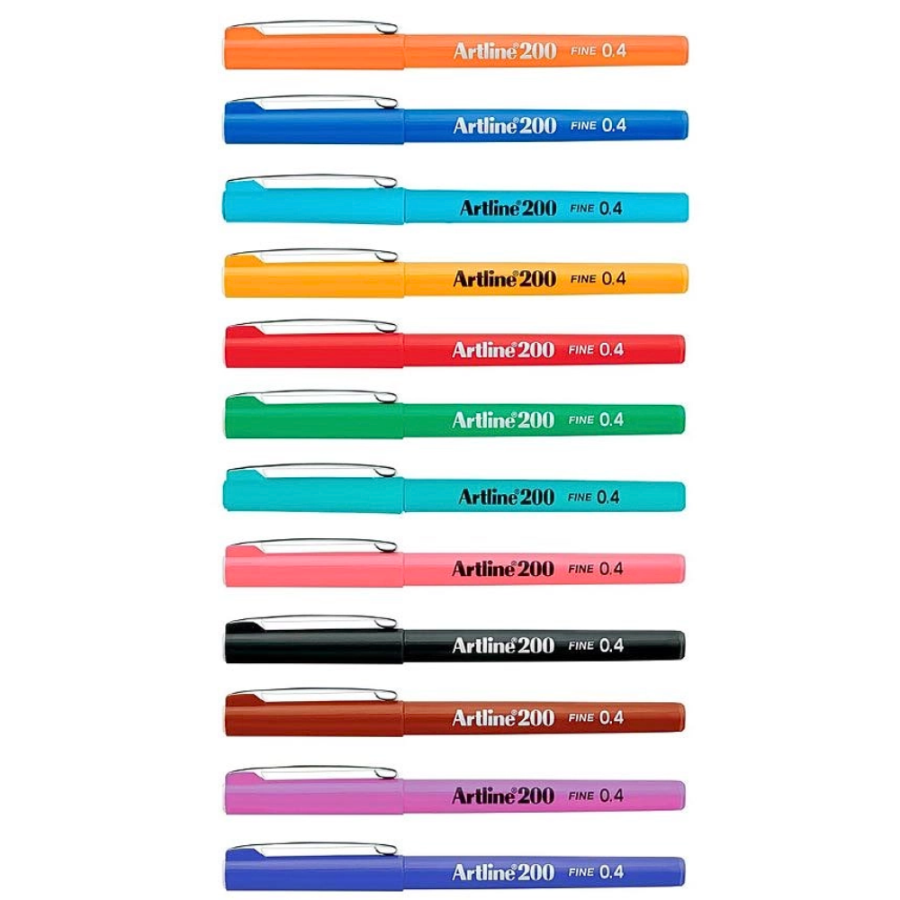 Caneta Fine Pen 0.4mm Artline 200 TILIBRA - Laranja - Frame Papelaria