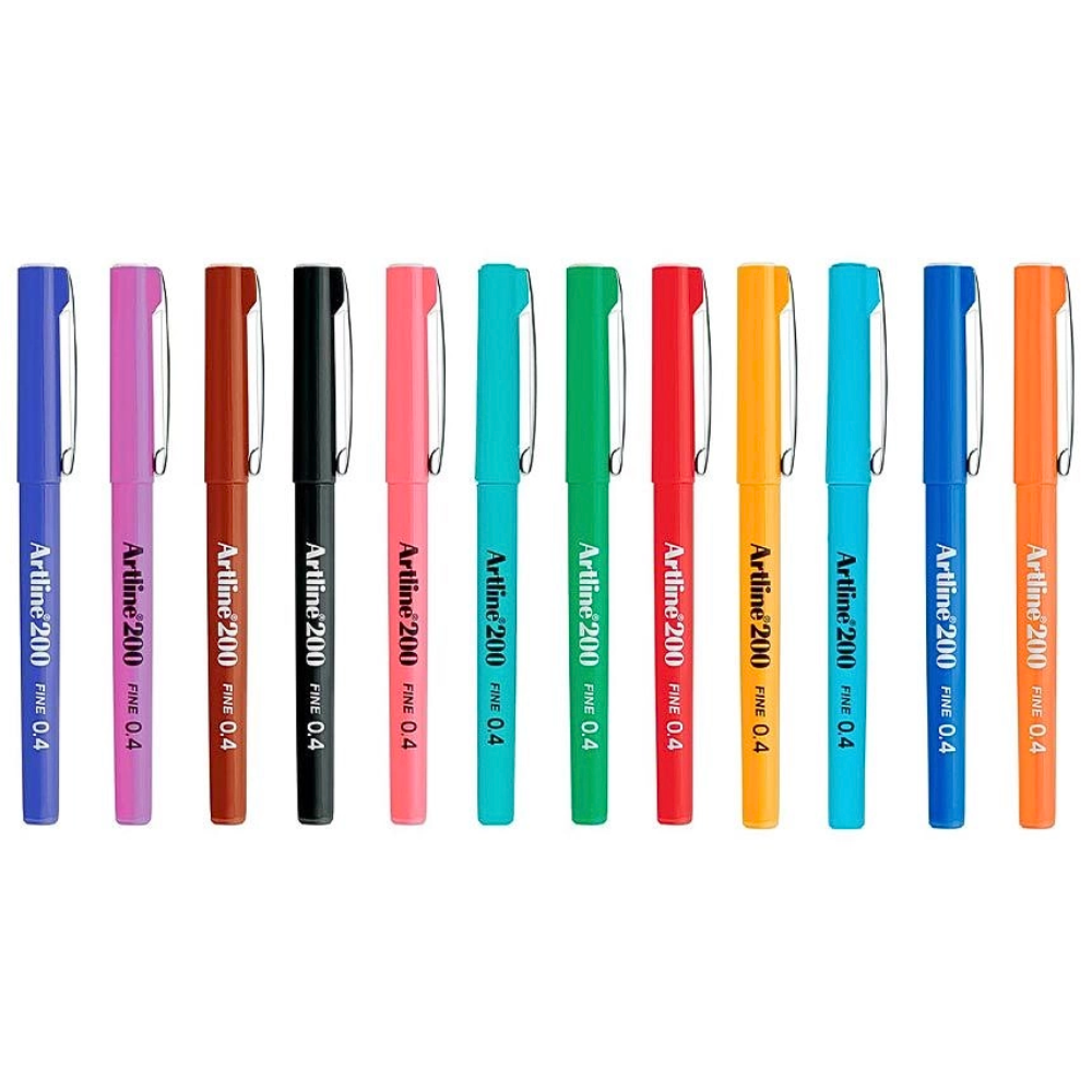 Caneta Fine Pen 0.4mm Artline 200 TILIBRA - Laranja - Frame Papelaria