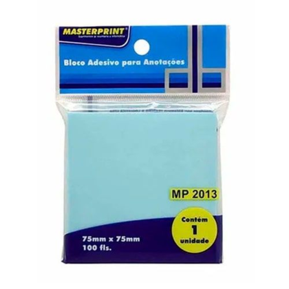 Bloco Adesivo Post-it 75x75mm 100 Folhas MASTERPRINT - Azul - Frame ...