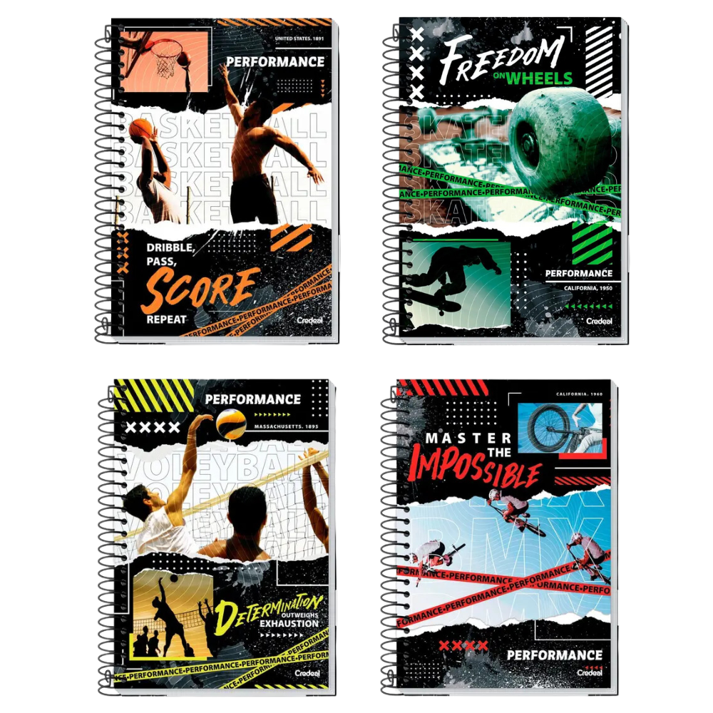 Caderno Espiral Universitário Capa Dura A4 1 Matéria 80 Folhas ...