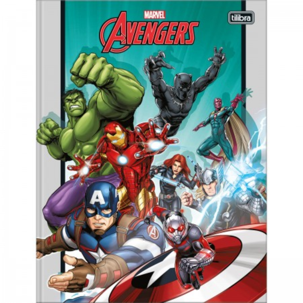 Caderno Brochura Capa Dura Universitário Avengers 80 Folhas - Estampa 8 ...