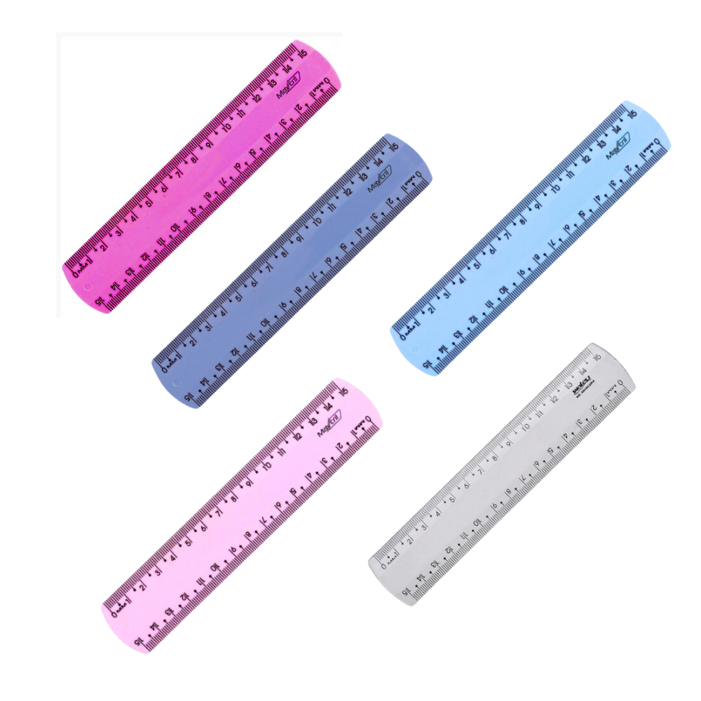 Régua 15cm New Line MAXCRIL - Cristal - Frame Papelaria