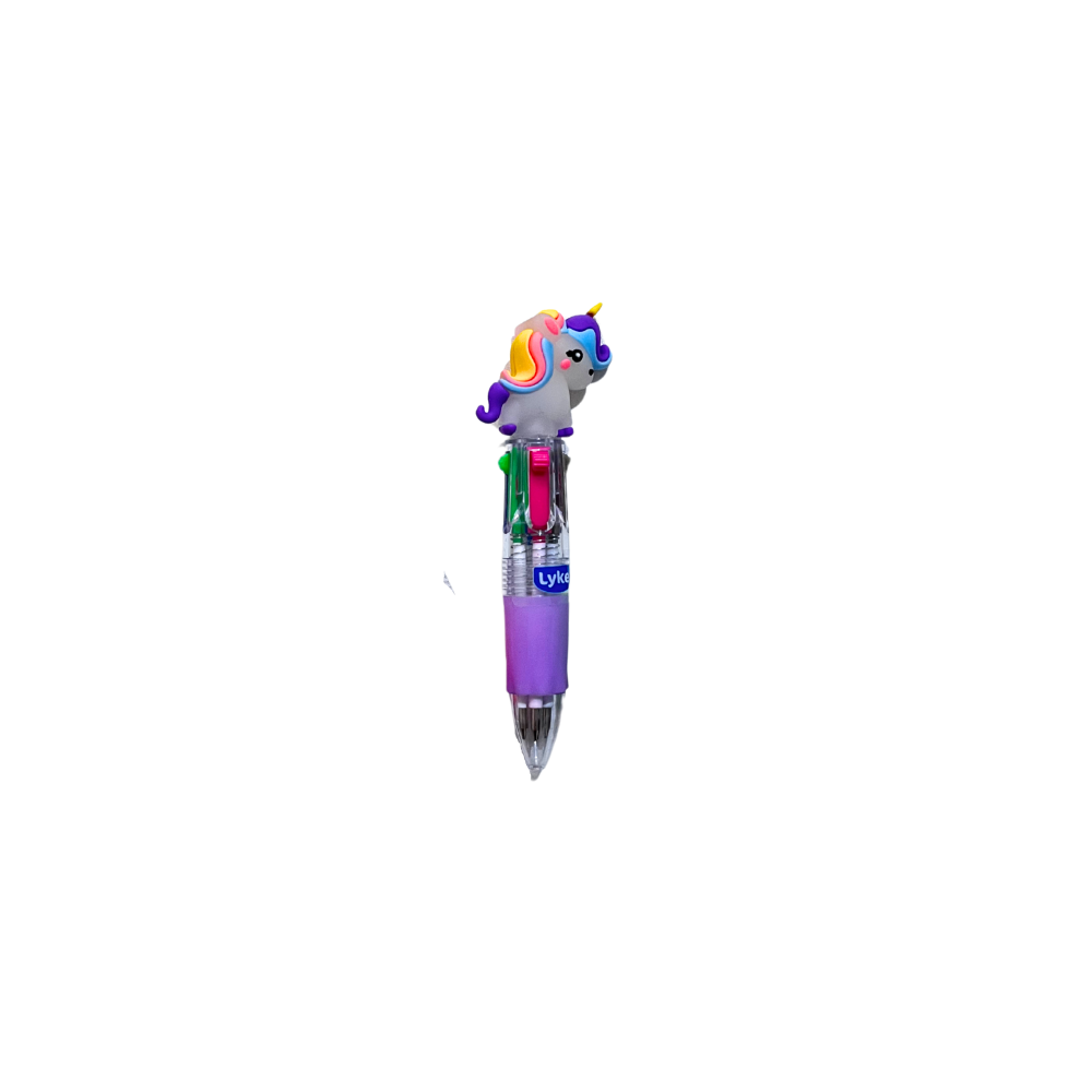 Mini Caneta Esferográfica 0.7mm 4 Cores Rainbow Unicórnio LYKE - Roxo ...