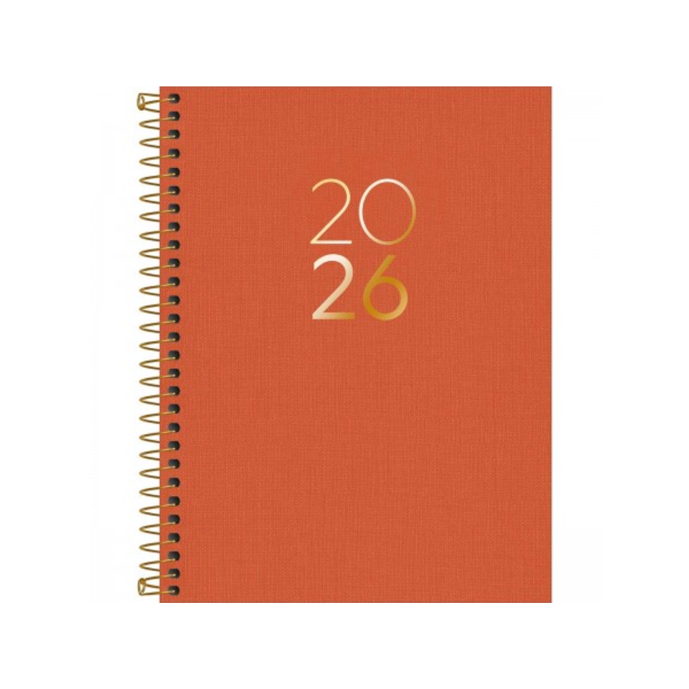 Agenda 2026 Executiva Espiral Diária 17,7 x 24cm Lume TILIBRA - Coral ...